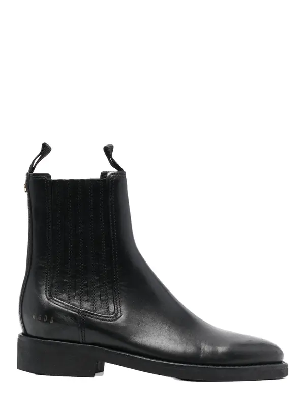 GOLDEN GOOSE Logo-charm Leather Boots - Black