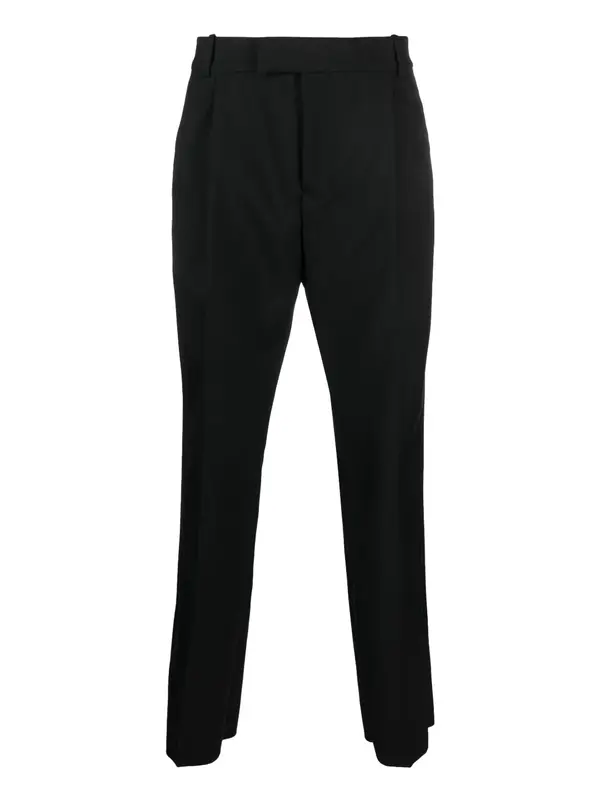Alexander McQueen Straight-leg Wool Trousers - Black