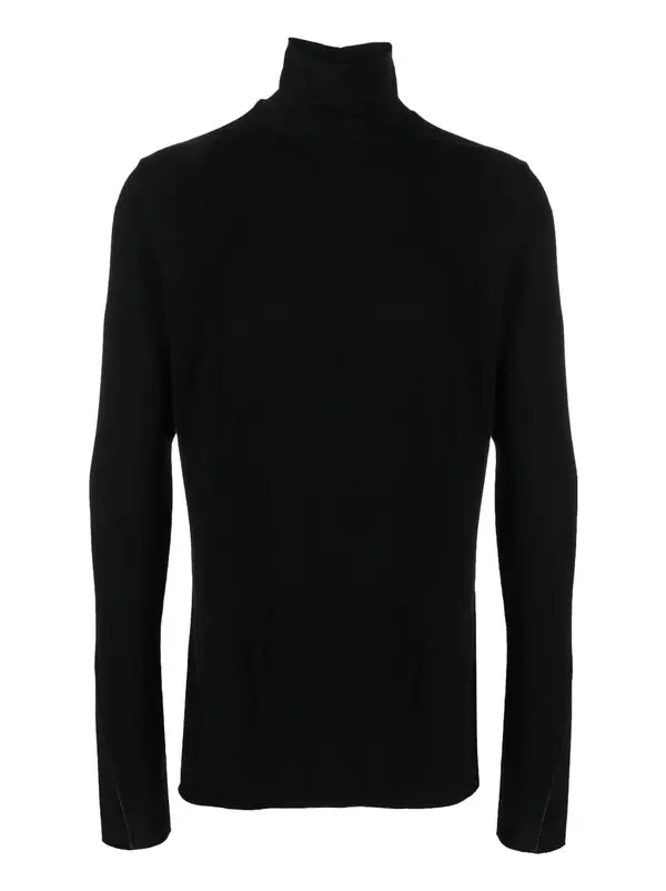 THOM KROM Contrast-stitching High-neck T-shirt - Black