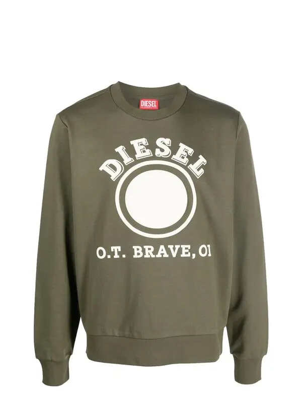 DIESEL® Logo-print Jersey Sweatshirt - Green