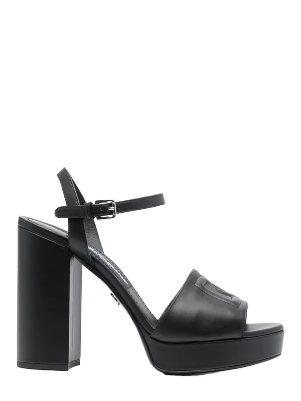 Dolce & Gabbana Keira 115mm Leather Sandals - Black