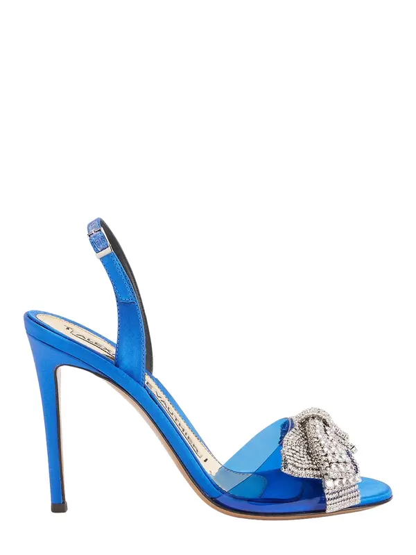 Alexandre Vauthier Crystal-embellished Bow 105mm Sandals - Blue