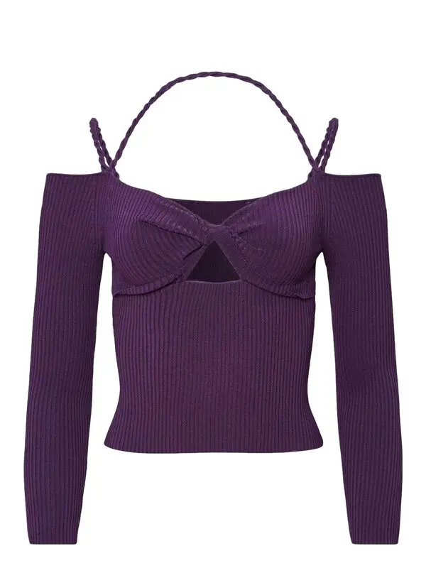 Altuzarra Odin Cut-out Knit Top - Purple