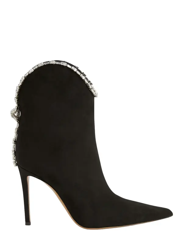 Alexandre Vauthier Crystal-embellished Detail 105mm Boots - Black