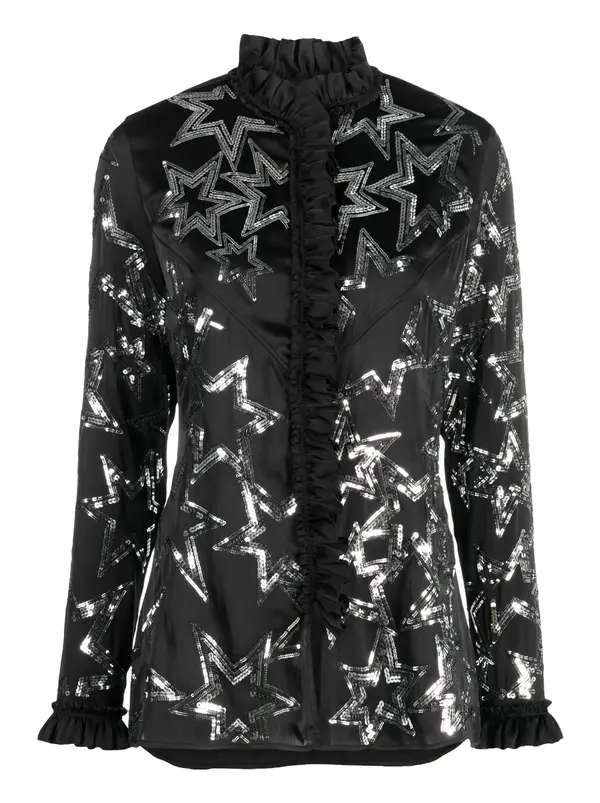 Rabanne Sequin-embellished Star Shirt - Black