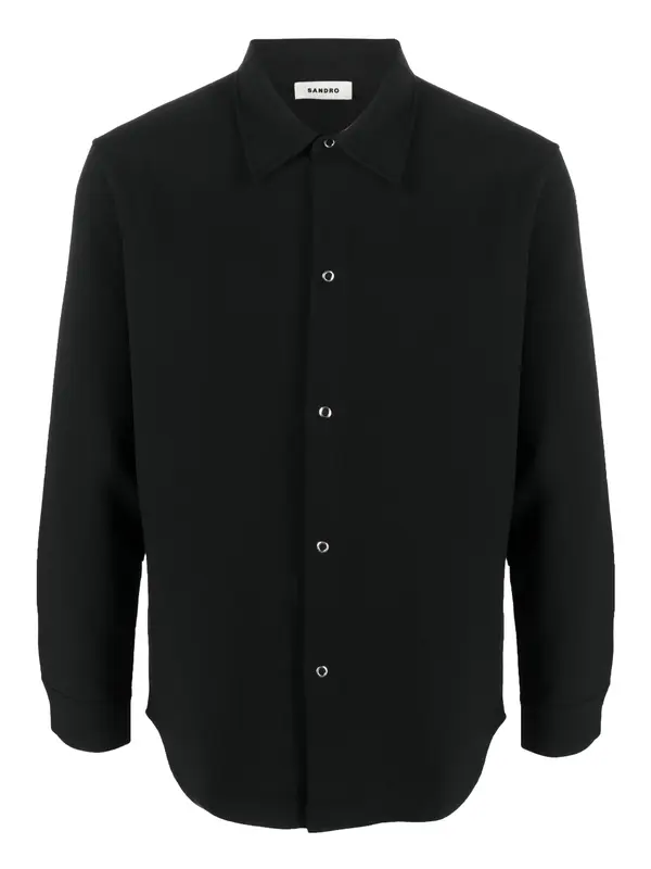 Sandro Classic-collar Button-up Shirt - Black