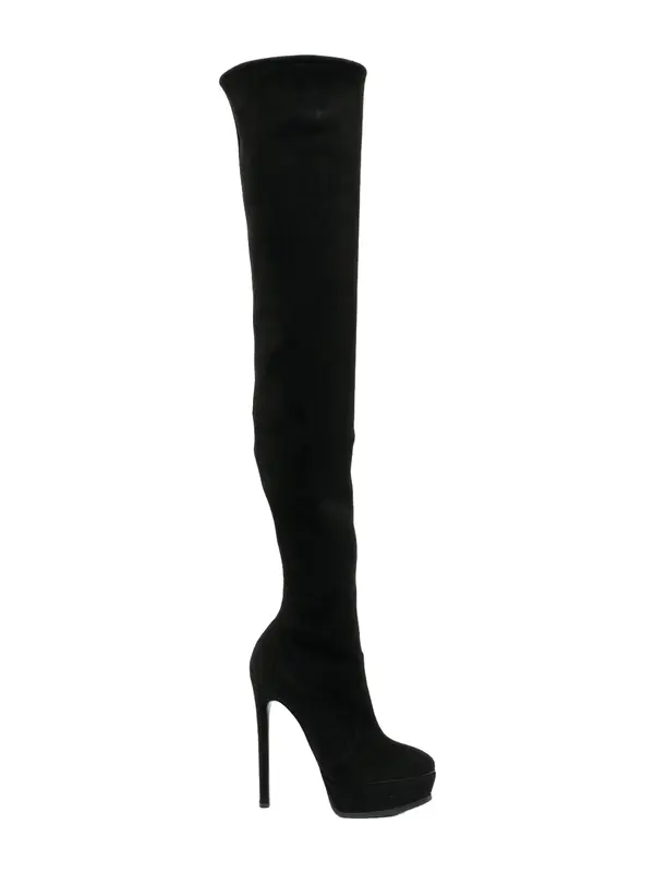 Casadei Flora 140mm Platform Boots - Black