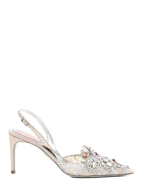 Rene Caovilla Rhinestone-embellished Pumps - Neutrals