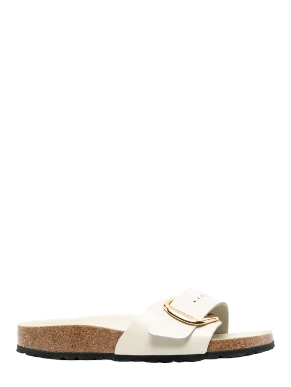 BIRKENSTOCK Arizona Big Buckle Leather Slides - Neutrals