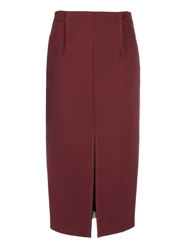 Patrizia Pepe Pleat-detailing High-waisted Skirt - Red