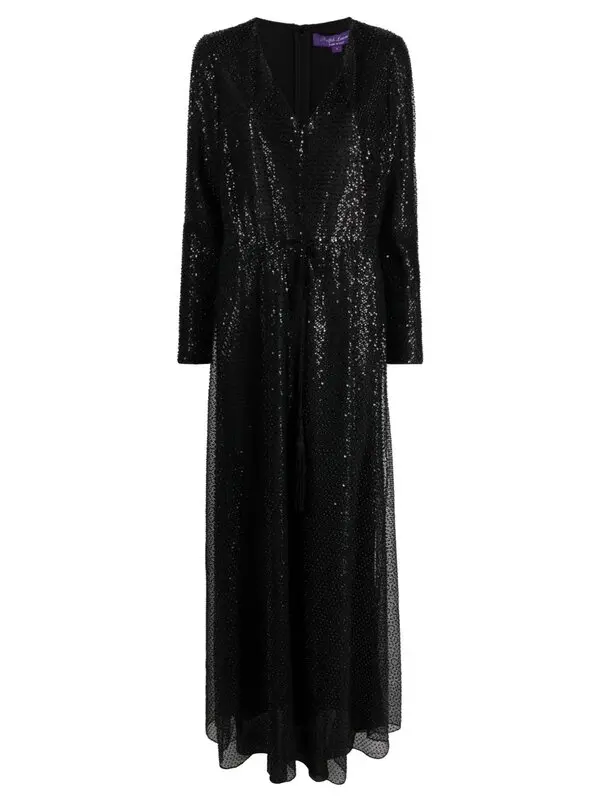 Ralph Lauren Carmelo Sequined Maxi Dress - Black