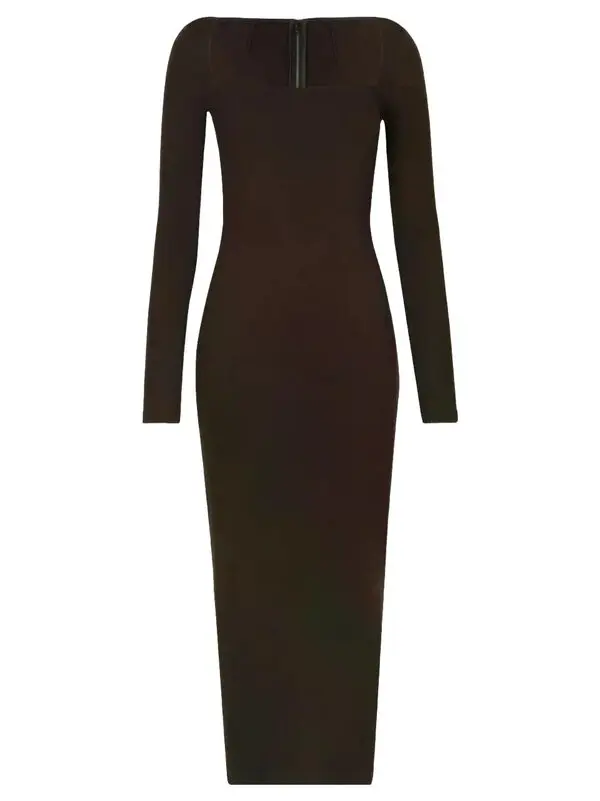Dolce & Gabbana Jersey Midi Dress - Brown