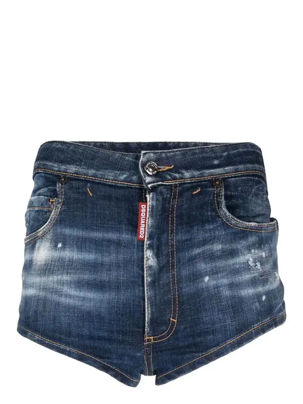 Dsquared2 Logo-patch Denim Shorts - Blue