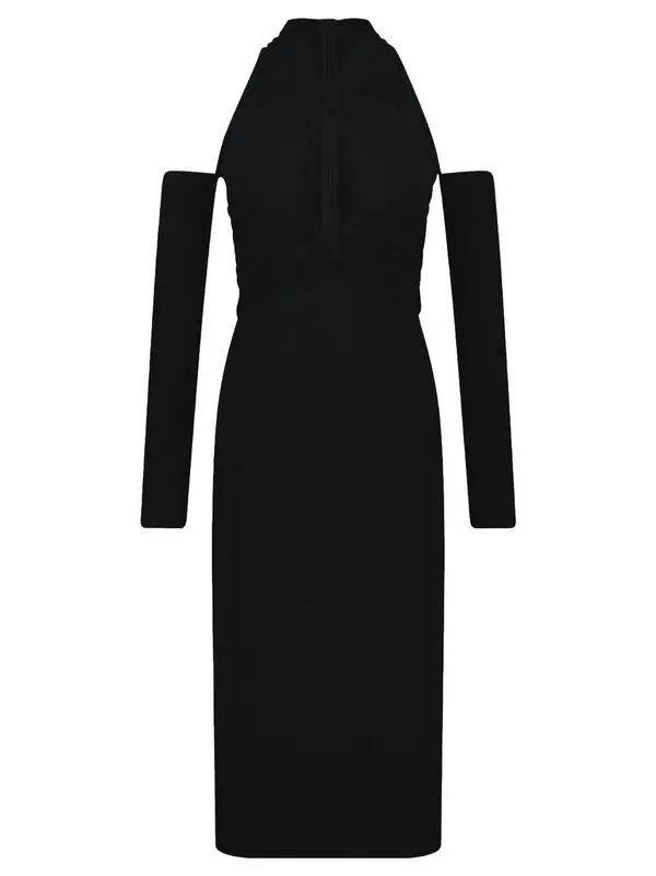 Giambattista Valli Off-shoulder Knitted Dress - Black