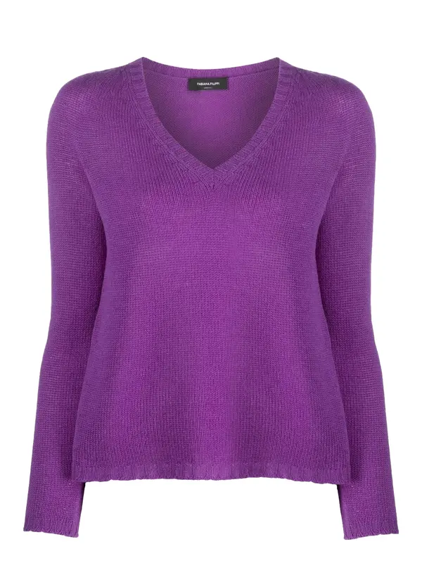 Fabiana Filippi V-neck Cashmere Sweater - Purple