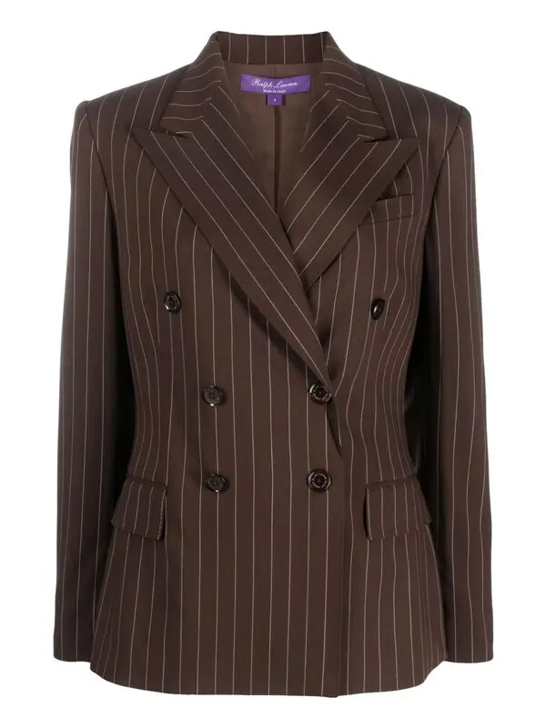 Ralph Lauren Safford Striped Wool Blazer - Brown