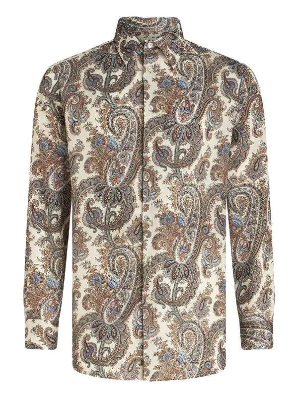 Etro Paisley-print Cotton Shirt - Neutrals