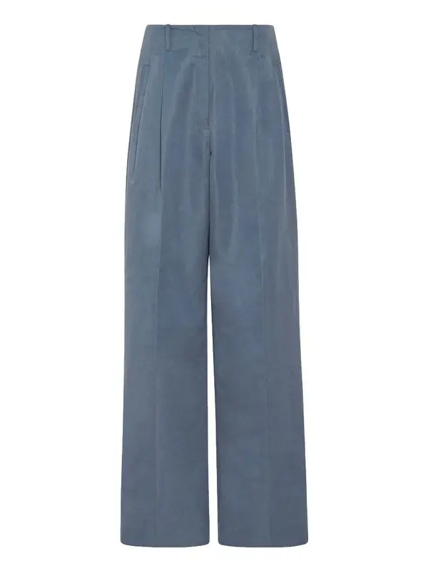 THE ROW Gaugin Cotton And Ramie Pants - Anchor Blue