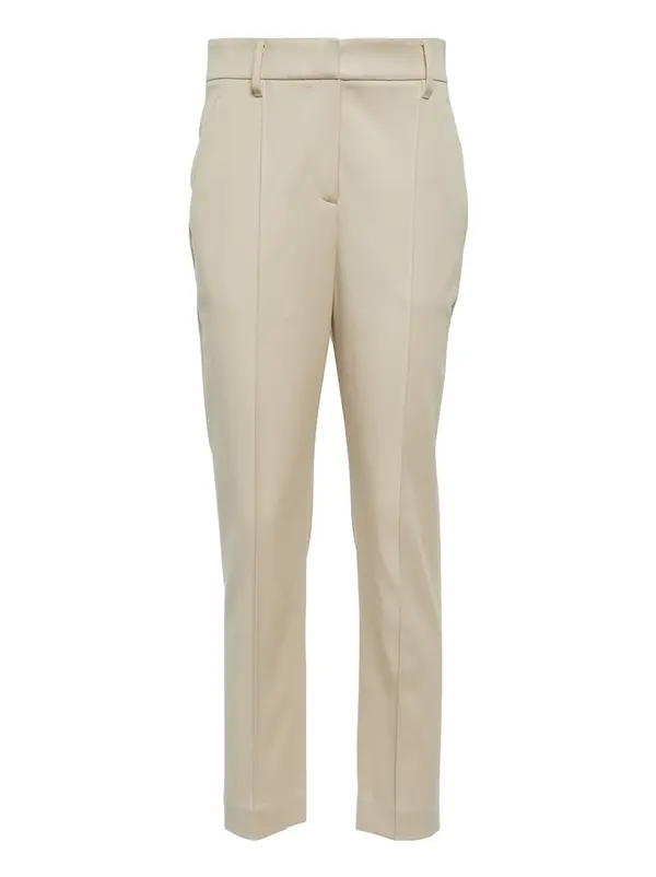 Brunello Cucinelli Cotton-blend Slim Pants - Beige