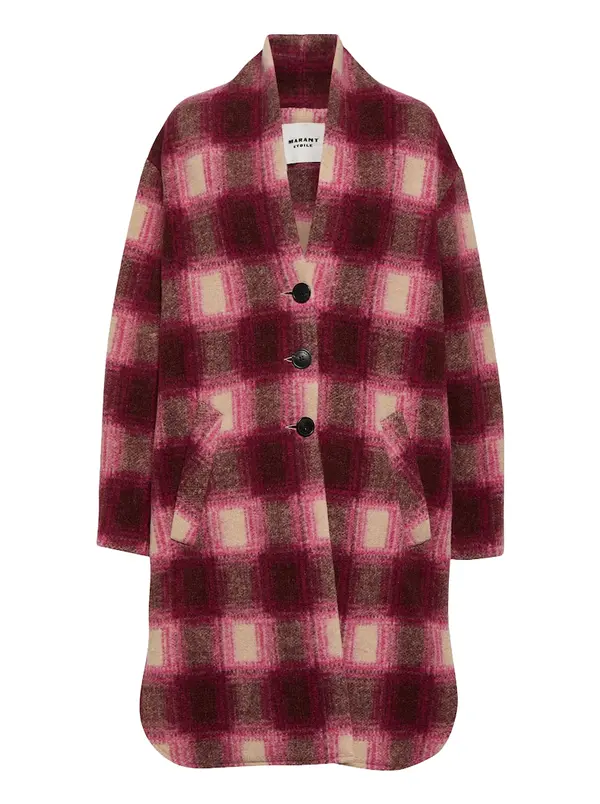 MARANT ETOILE Gabriel Checked Wool-blend Coat - Multicoloured