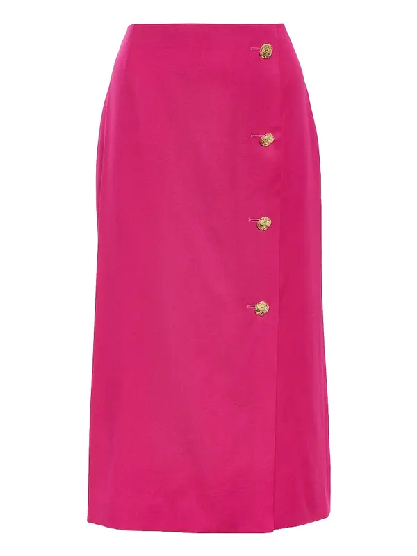 Nina Ricci Wool Midi Pencil Skirt - Pink