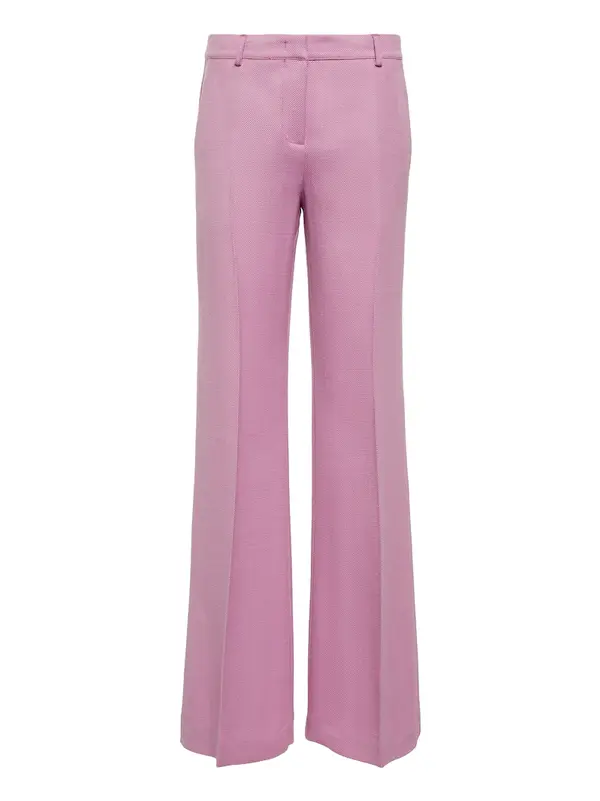 Etro Wide-leg Wool-blend Pants - Pink