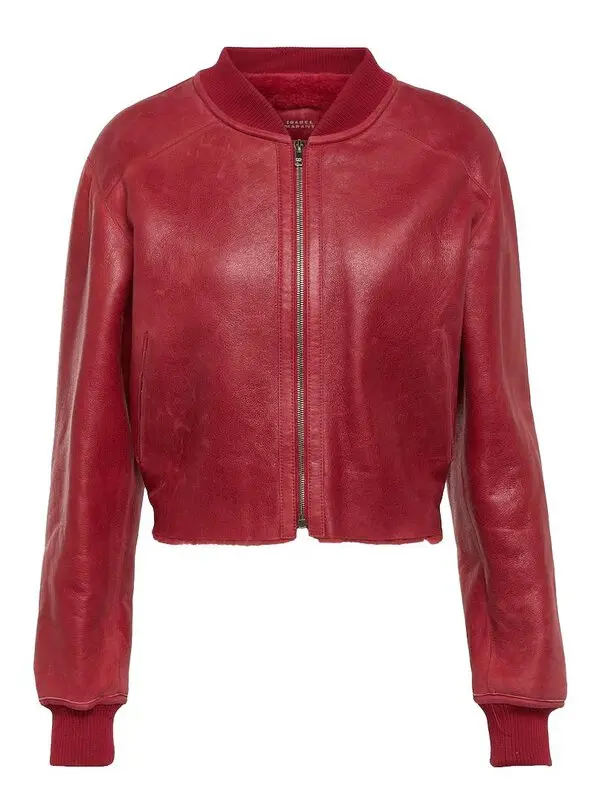 Isabel Marant Olina Leather Jacket - Red