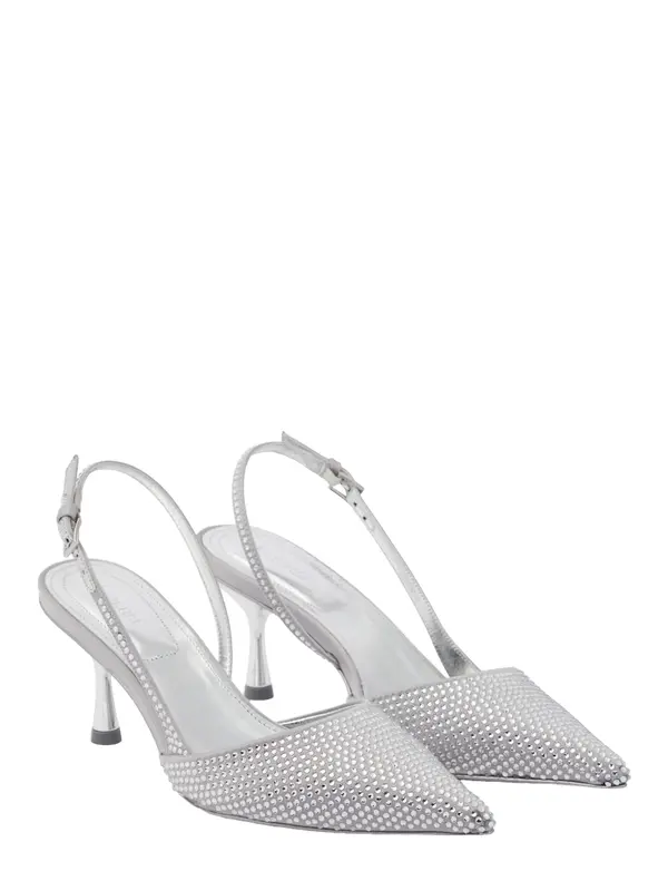 Simkhai Dylan Embellished Slingback Pumps - Silver