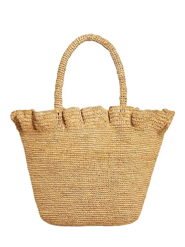 LOEFFLER RANDALL Cyrus Raffia Ruffle Tote - Natural