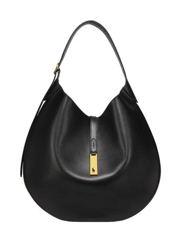 Polo Ralph Lauren Polo Id Leather Shoulder Bag - Black