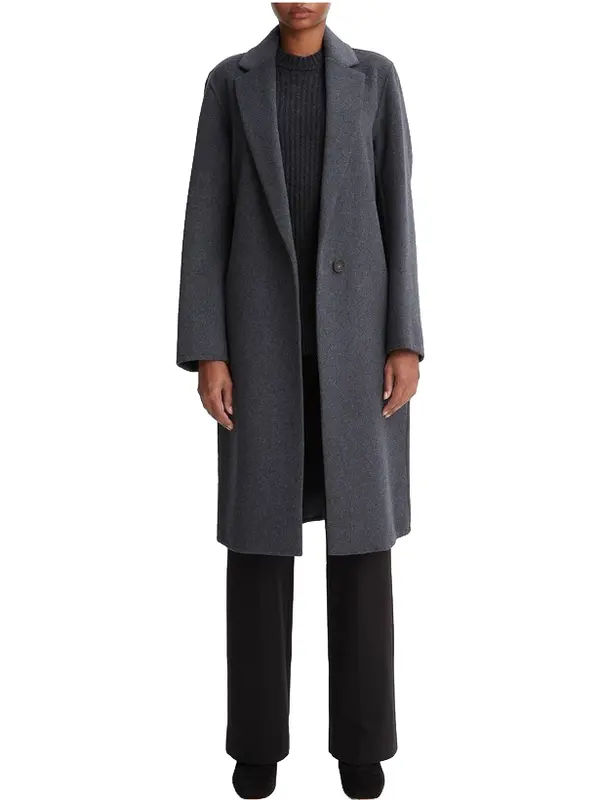 Vince Classic Wool-blend Coat - Gray