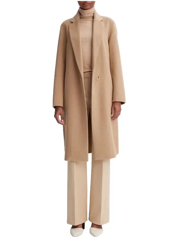 Vince Classic Wool-blend Coat - Natural