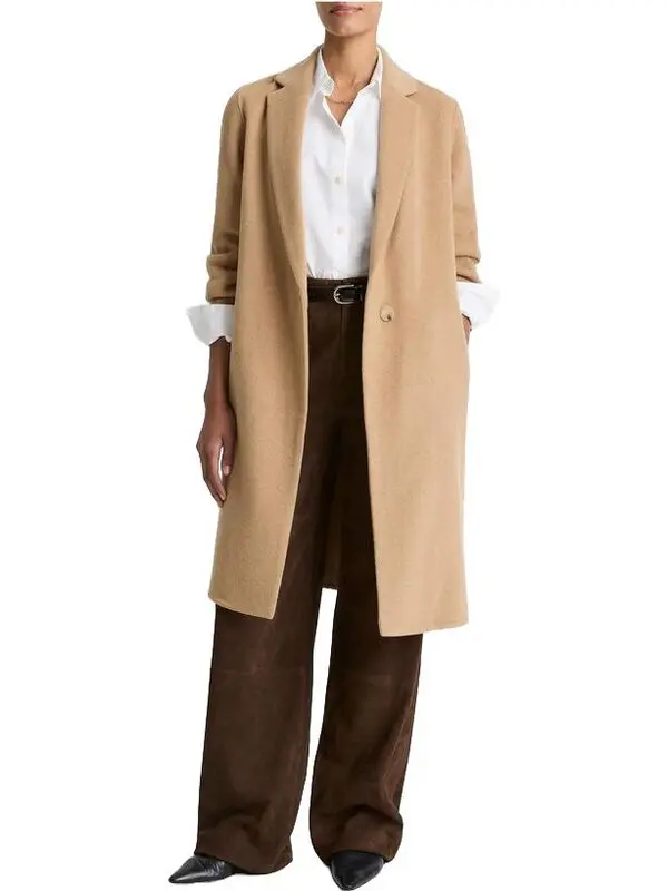 Vince Classic Wool-blend Coat - Natural