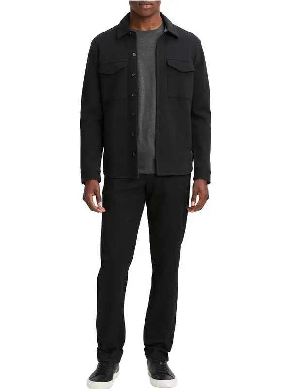 Vince Double-knit Cotton-blend Piqué Shirt Jacket - Black
