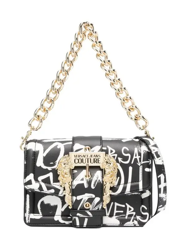 Versace Graffiti-print Crossbody Bag - Black