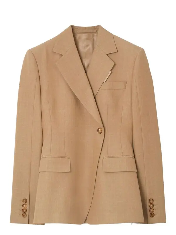 Burberry Single-breasted Wool Blazer - Neutrals