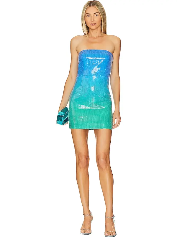 RUNAWAY THE LABEL Malibu Strapless Dress - Ocean