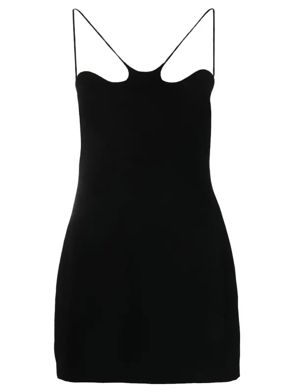 MONOT Curvy-neckline Mini Dress - Black
