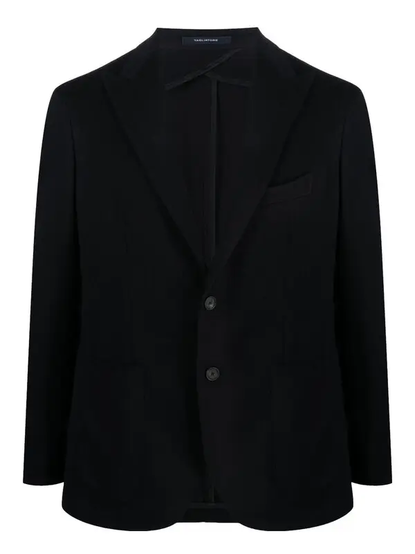 Tagliatore Single-breasted Virgin Wool-blend Blazer - Blue
