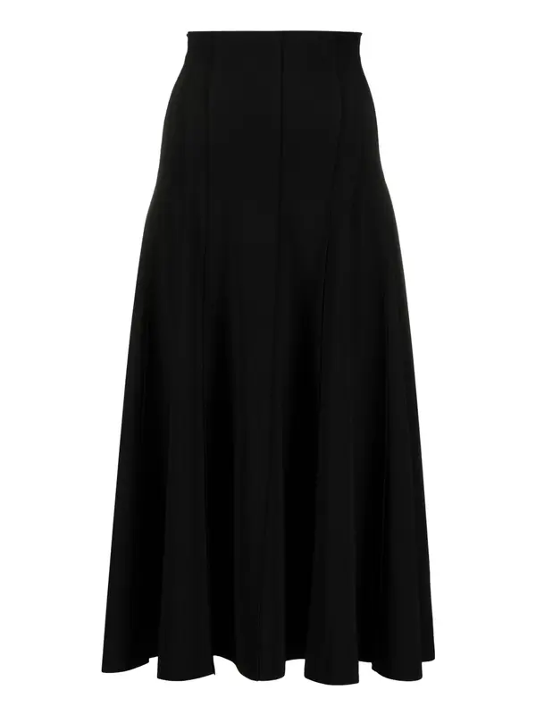 Norma Kamali Grace A-line Midi Skirt - Black