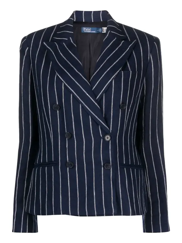 Polo Ralph Lauren Striped Linen Blazer - Blue