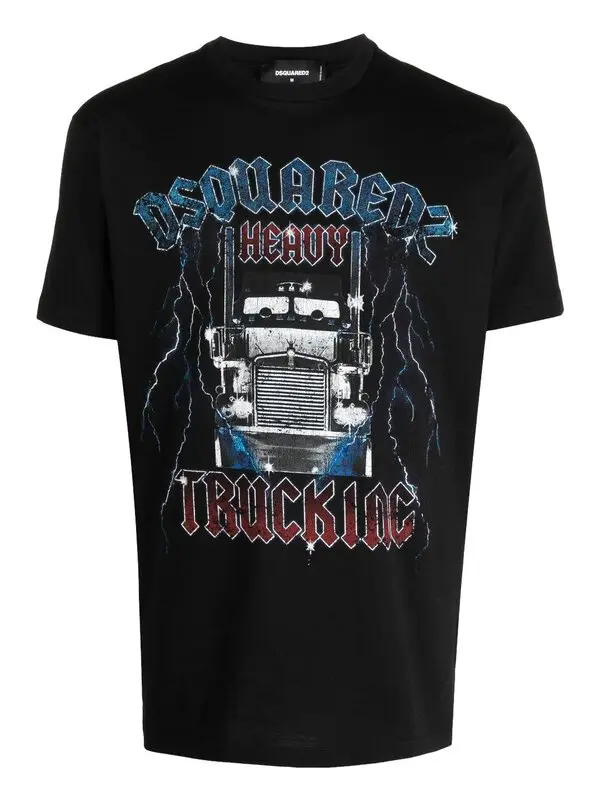 Dsquared2 Graphic-print Cotton T-shirt - Black