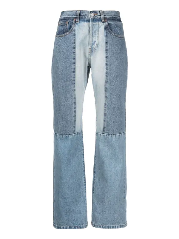 Victoria Beckham Straight-leg Patchwork Jeans - Blue