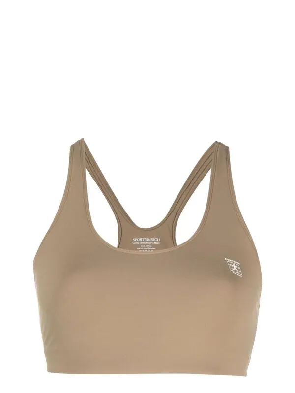 SPORTY & RICH Cropped Stretch Top - Neutrals