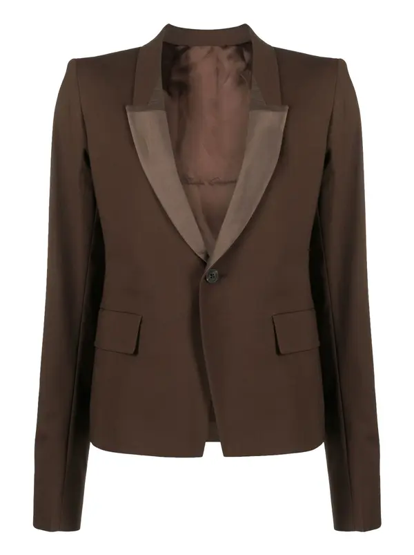 Rick Owens Shawl-lapel Single-breasted Blazer - Brown