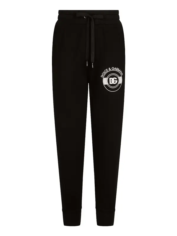 Dolce & Gabbana Logo-print Cotton Track Pants - Black