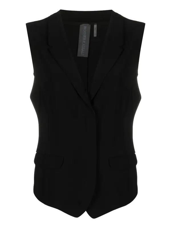 Norma Kamali Notched-lapel Vest - Black