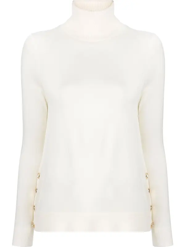 Michael Kors Decorative-button Merino Jumper - White