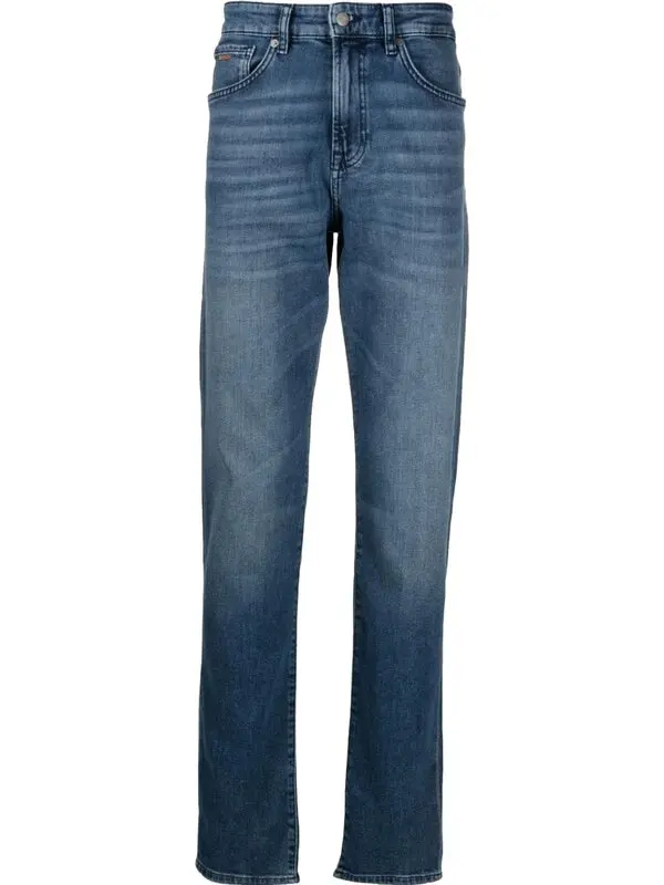 BOSS Tapered-leg Mid-rise Jeans - Blue