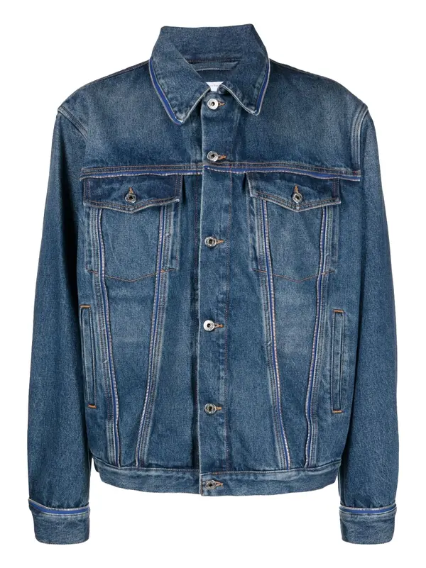 Off-White Zip-embellished Denim Jacket - Blue